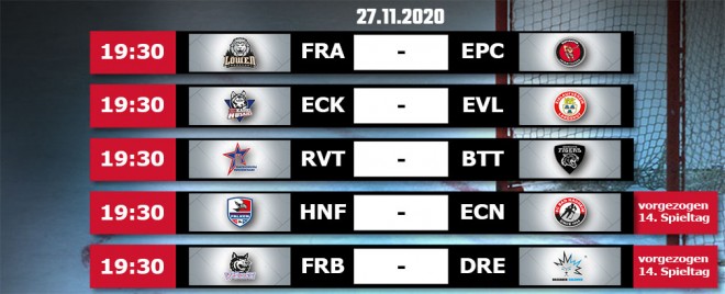 DEL2 | Fünf Spiele können am Freitag stattfinden